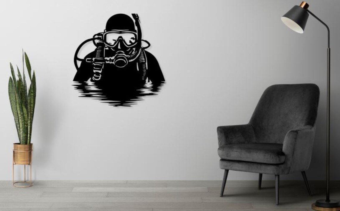 Scuba Diver SVG DXF PNG Files Vector Art Cut File for Cnc Plasma Laser ...