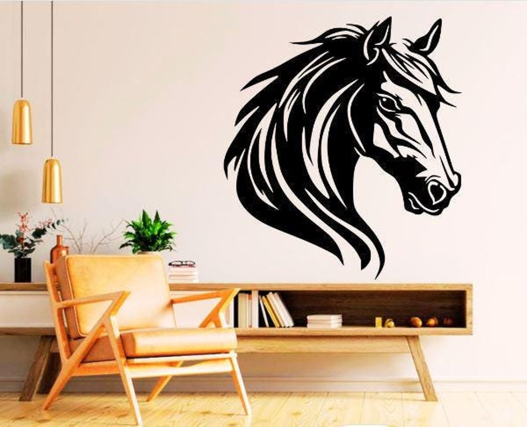 Horse Head Dxf Svg Png Files Horse Face Wall Art Cut File for Cnc ...