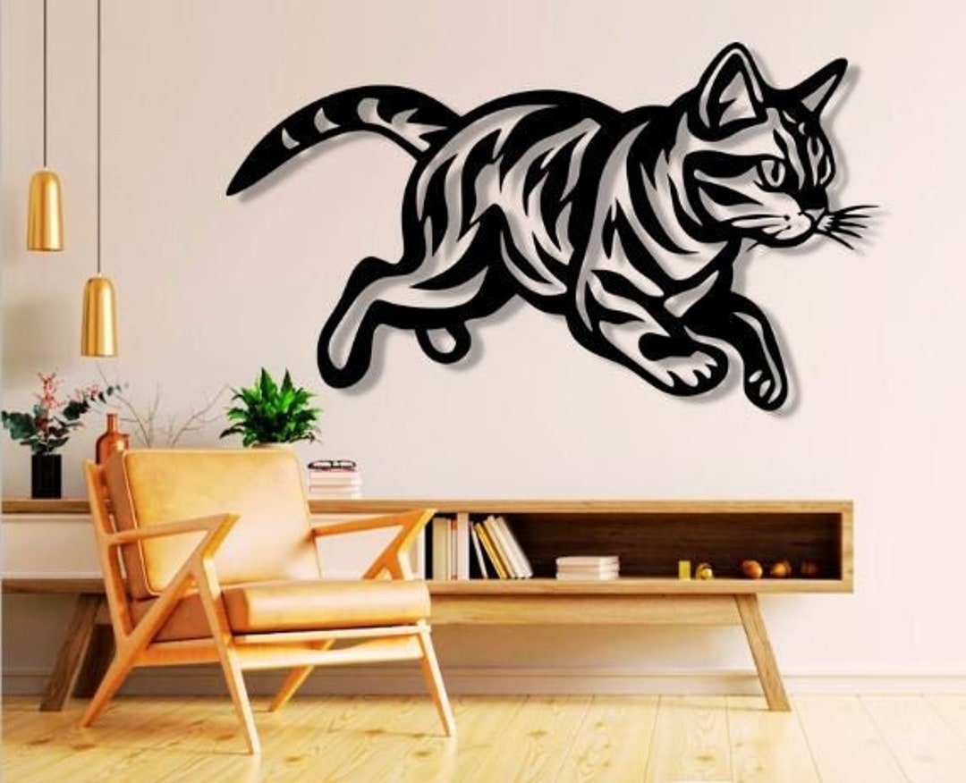 Cat Dxf Svg Png Files , Cat , Run , Wall Art , Cats , Cut , File , for ...