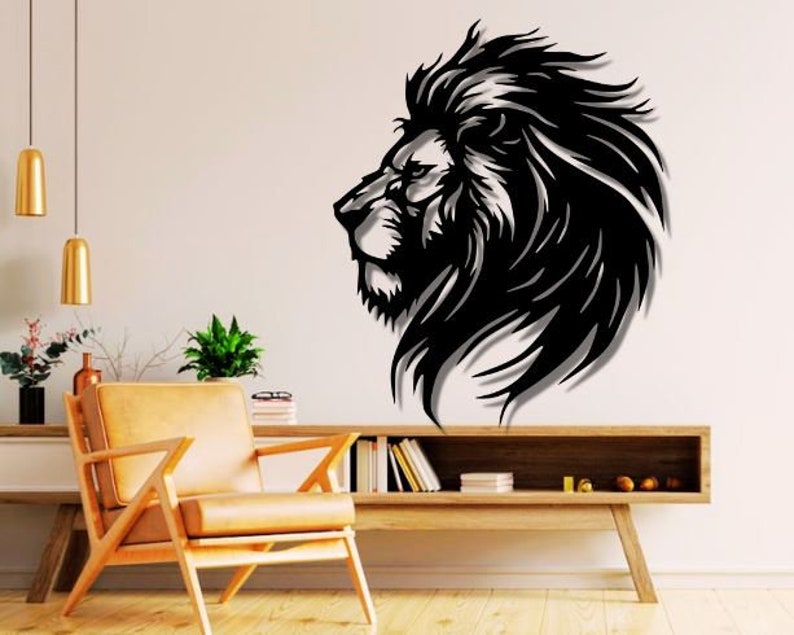 Lion Dxf Svg Png Files Lion Face Portrait Head - Etsy