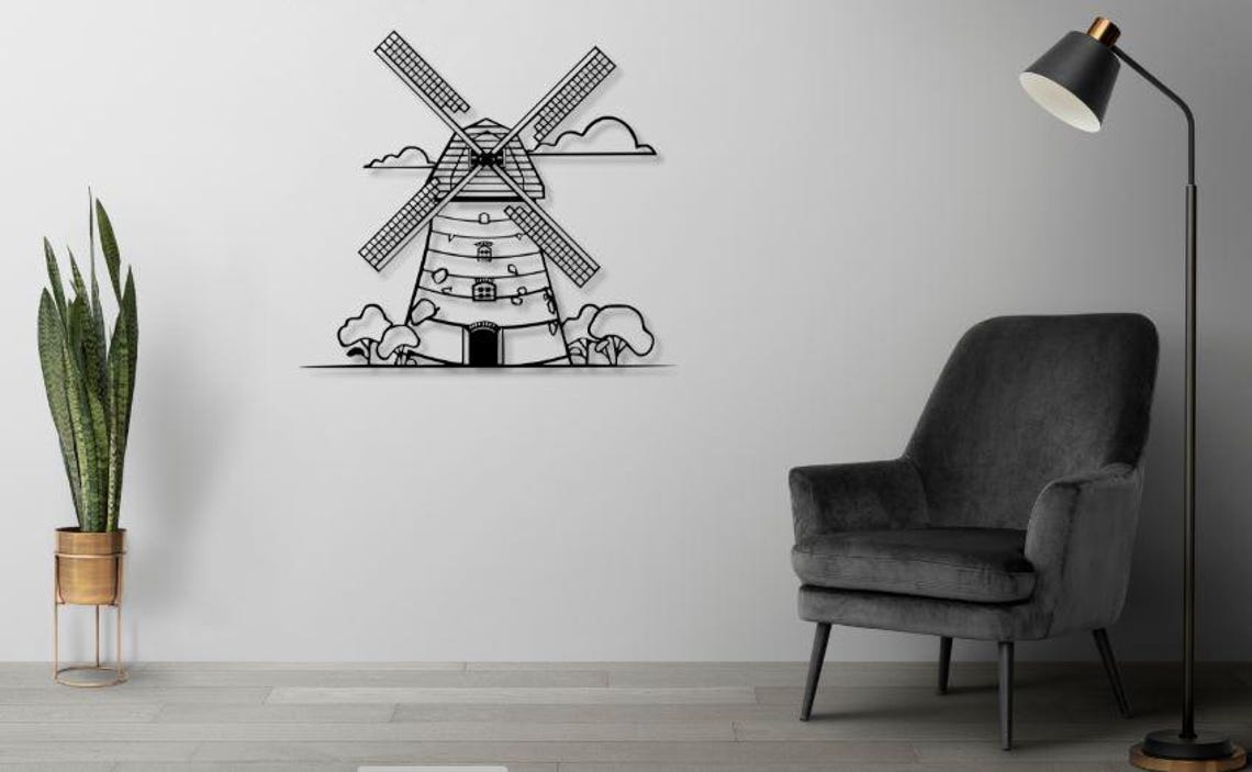 Windmill Dxf Svg Png Files Windmill Wall Art Cut File for Cnc Plasma ...