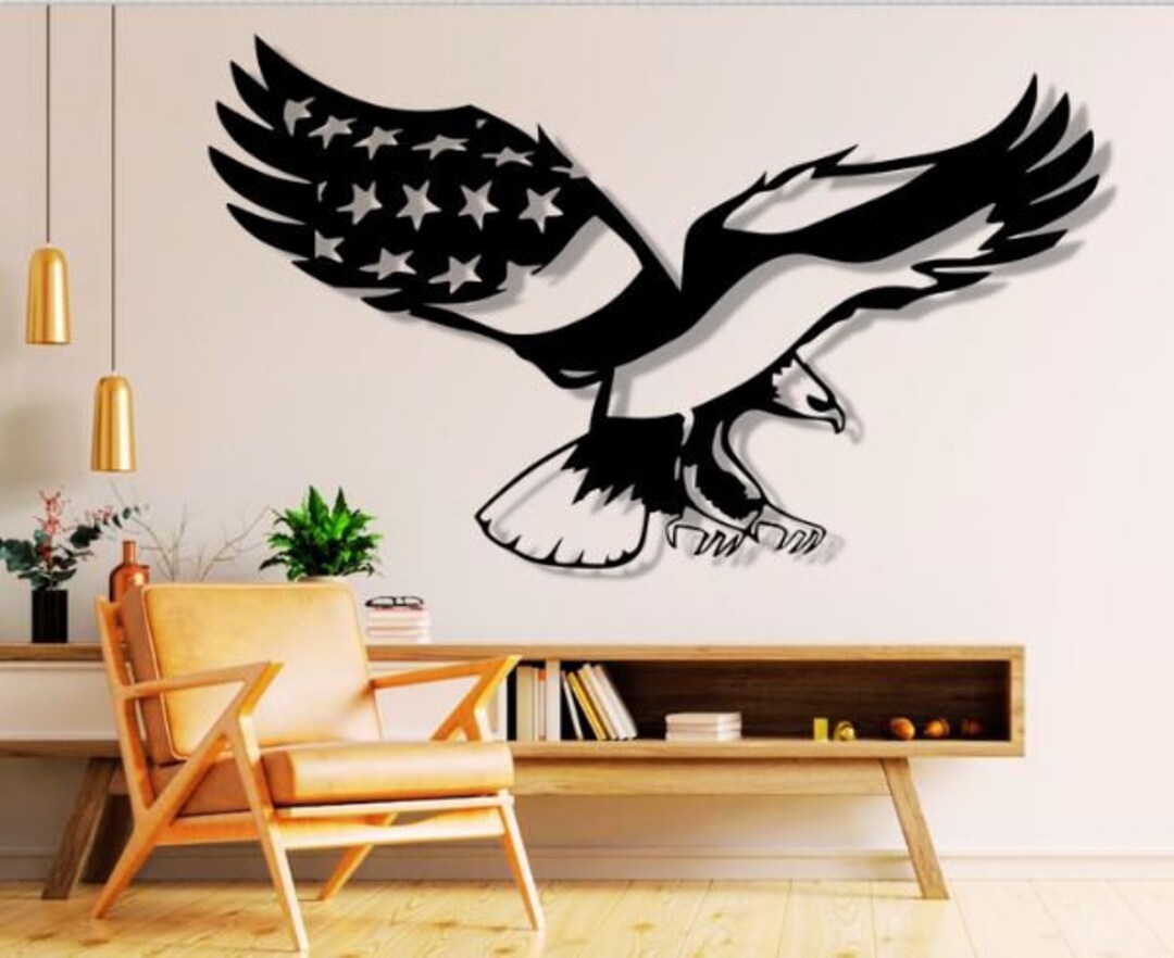 American Eagle Dxf Svg Png Files , USA , Flag , America , Wings , Cut ...