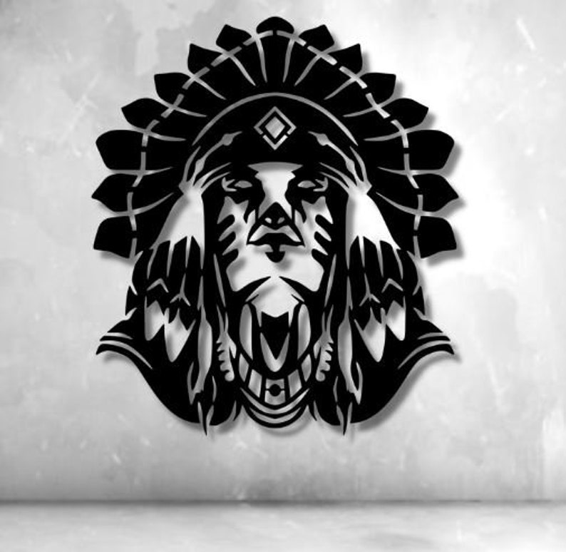 Indian Chief Dxf Svg Png Files American Native Cut - Etsy