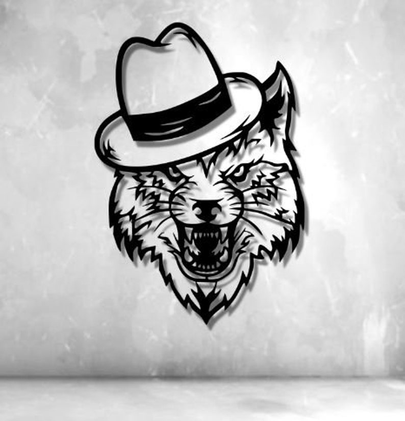 Tiger Face With Hat, Metal Wall Art Files (SVG, DXF, PNG) - Etsy
