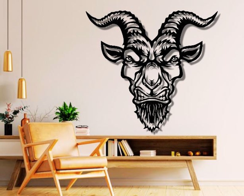 Goat Dxf Svg Png Files Angry Goat Wild Face - Etsy