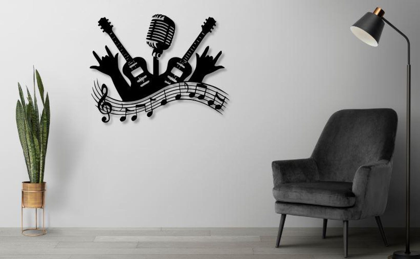 Musician Rockers Dxf Svg Png Files Rock Music Wall Art Cut File for Cnc ...