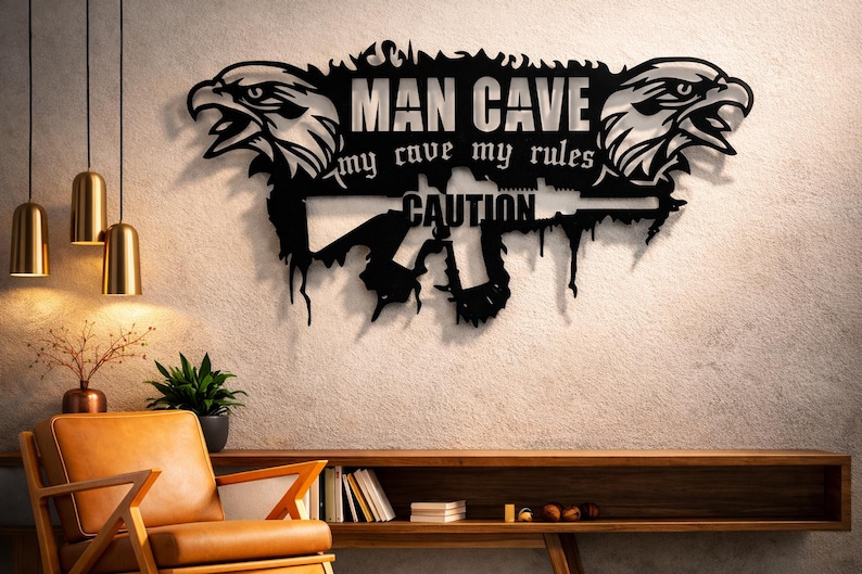 Man Cave Dxf Svg Png Files Wall Art, CNC Laser Cut Files - Etsy