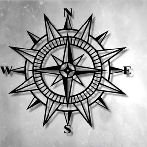 Compass Rose Dxf , Svg , Png , Files , Compass , Nautical , Rose , Wall ...