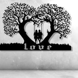 Love Dxf Svg Png Files , Love , Wall Decor , Trees , Heart , Valentines ...