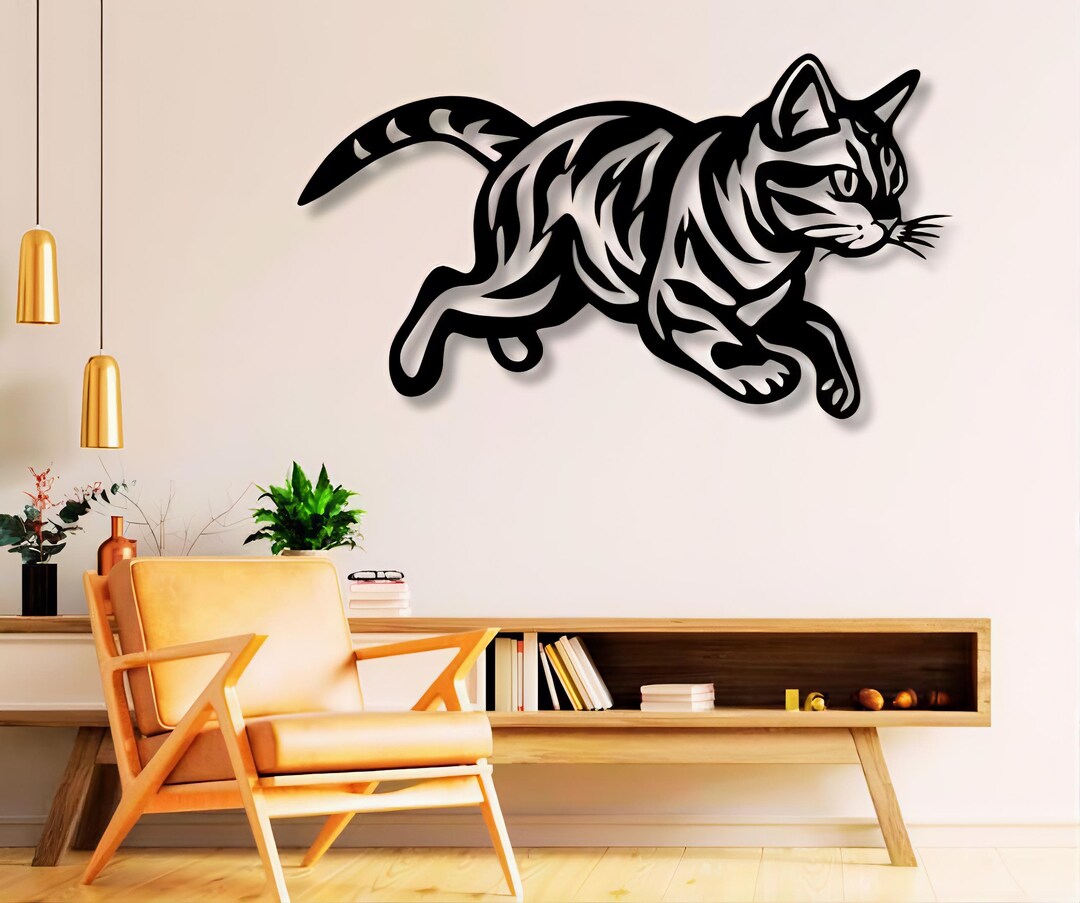 Cat Dxf Svg Png Files , Cat , Run , Wall Art , Cats , Cut , File , for ...