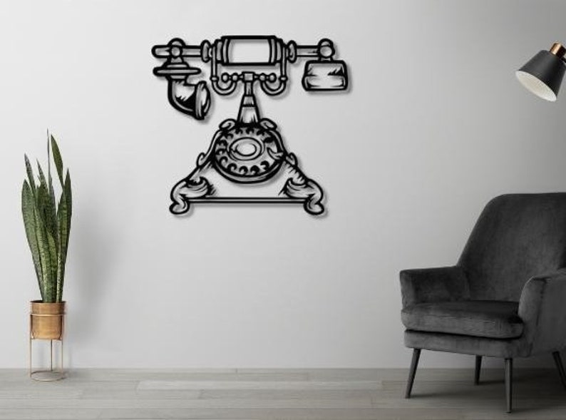 Old Phone Dxf Svg Png Files Vintage Retro Phone - Etsy