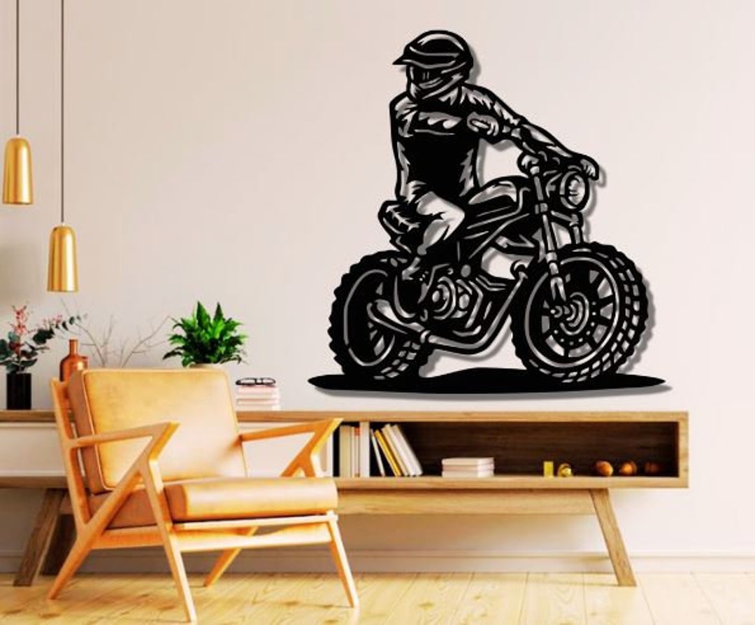 Biker Dxf Svg Png Files Motorcycle Motorcross - Etsy