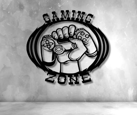 Gaming Zone Dxf Svg Png Files Gamer Laser Cut Wall - Etsy