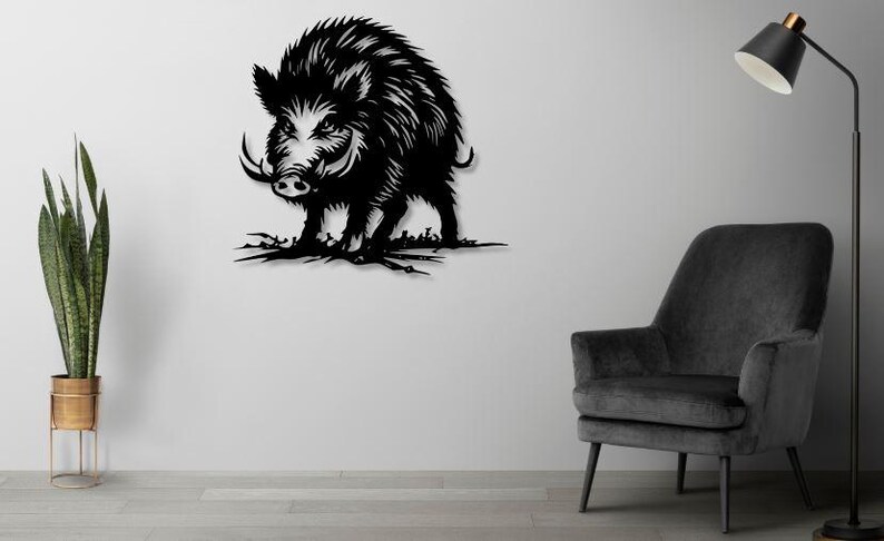 Wild Boar Wall Art, Vector Cut File (SVG, DXF, PNG) - Etsy
