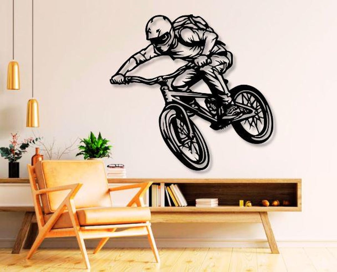 Bicycle Dxf Svg Png Files Biker Wall Art Cut File for Cnc Plasma Laser ...