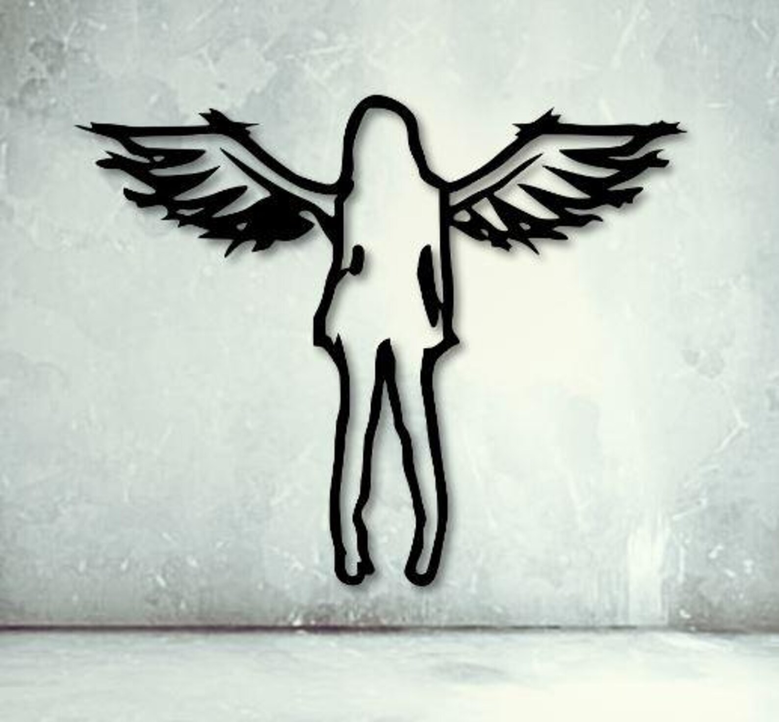 Angel Girl Dxf Svg Png Files Fairy Angel Wings With Girl Cut File for ...