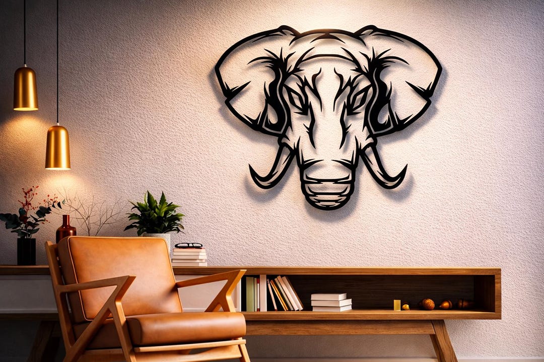 Elephant Dxf Svg Png Files Elephants Wall Art Cut File for Cnc Plasma ...