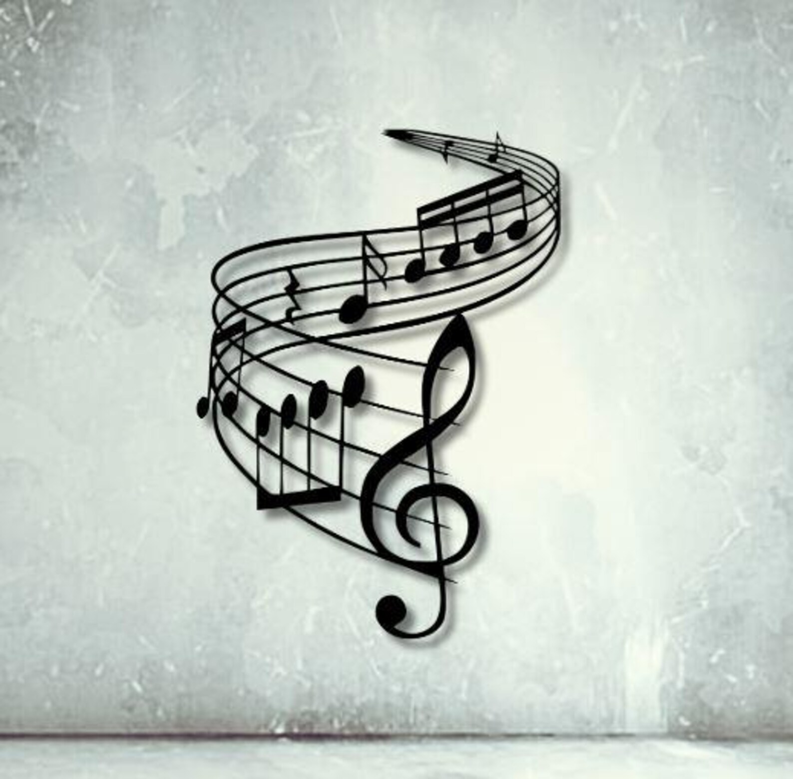 Musical Notes Metal Wall Art, Melody Cut Files or Engraving (SVG, DXF ...
