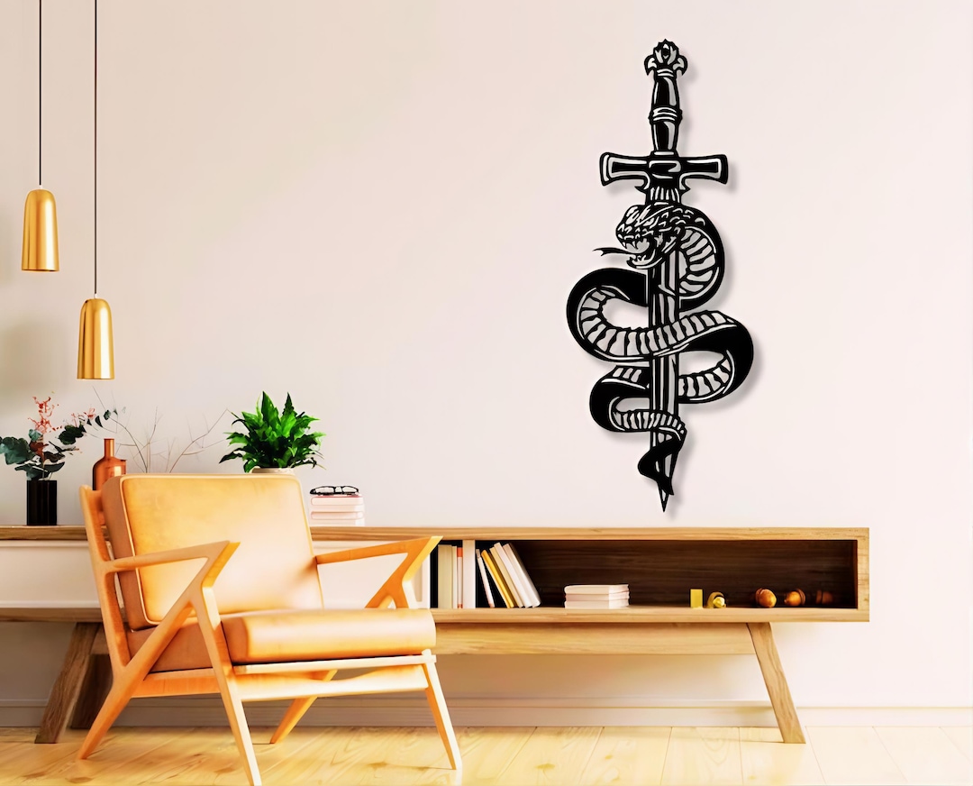 Snake Sword Metal Wall Art Files, CNC Laser Plasma Cut (svg, Dxf, Png ...
