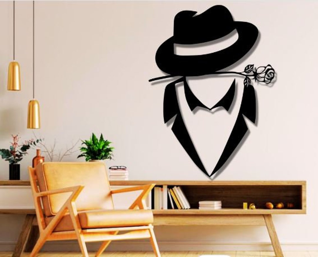 Gentleman Dxf Svg Png Files , Romantic , Men , Hat , Tuxedo , Rose ...