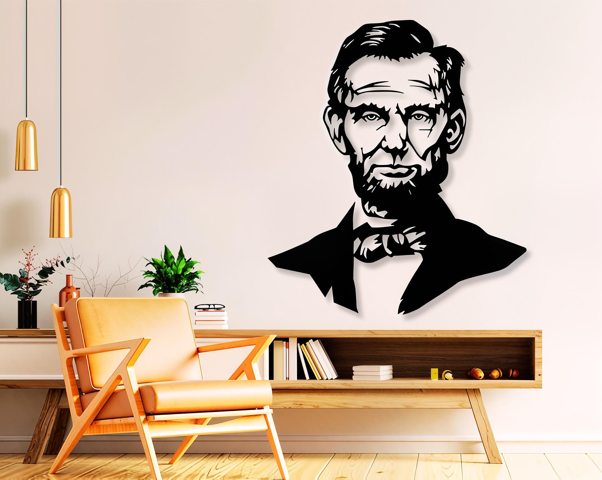 Abraham Lincoln Dxf Svg Png Files President Vector Cut File for Cnc ...