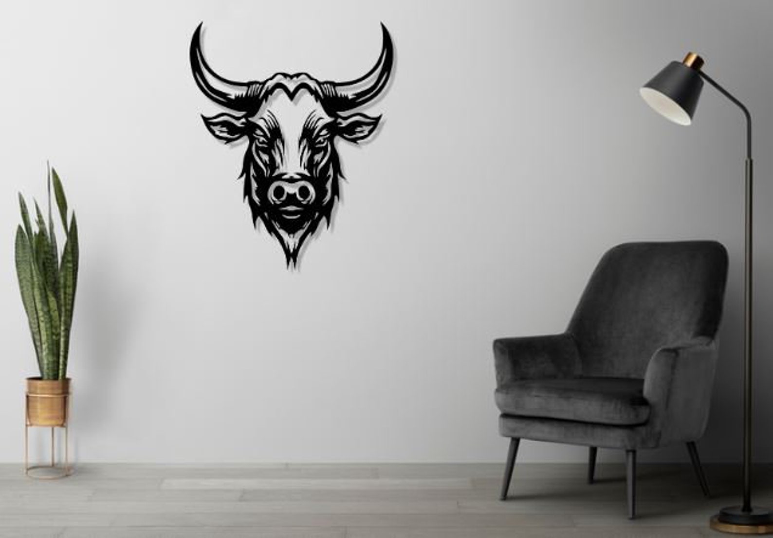 Bull Dxf Svg Png Files , Long , Horn , Bull , Vintage , Wall Art Cut ...