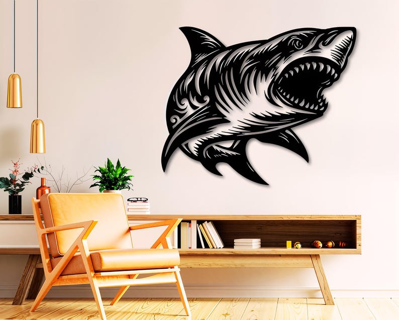 Shark Dxf Svg Png Files Grayfishvector Cut File for Cnc Plasma Laser ...