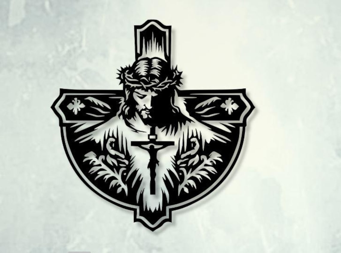 Jesus Cross Svg Dxf Files Wall Art Cut File, CNC Plasma Laser Vector ...