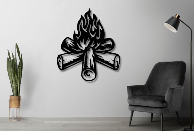 Camp Fire Dxf Svg Png Files Laser Cut Wall Art - Etsy