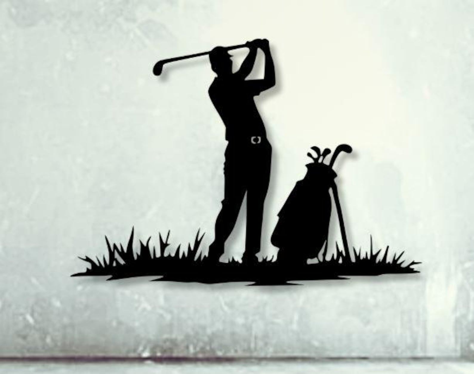 Golf Dxf Svg Png Files Golf Player Scene Vector Cut File for Cnc Plasma ...