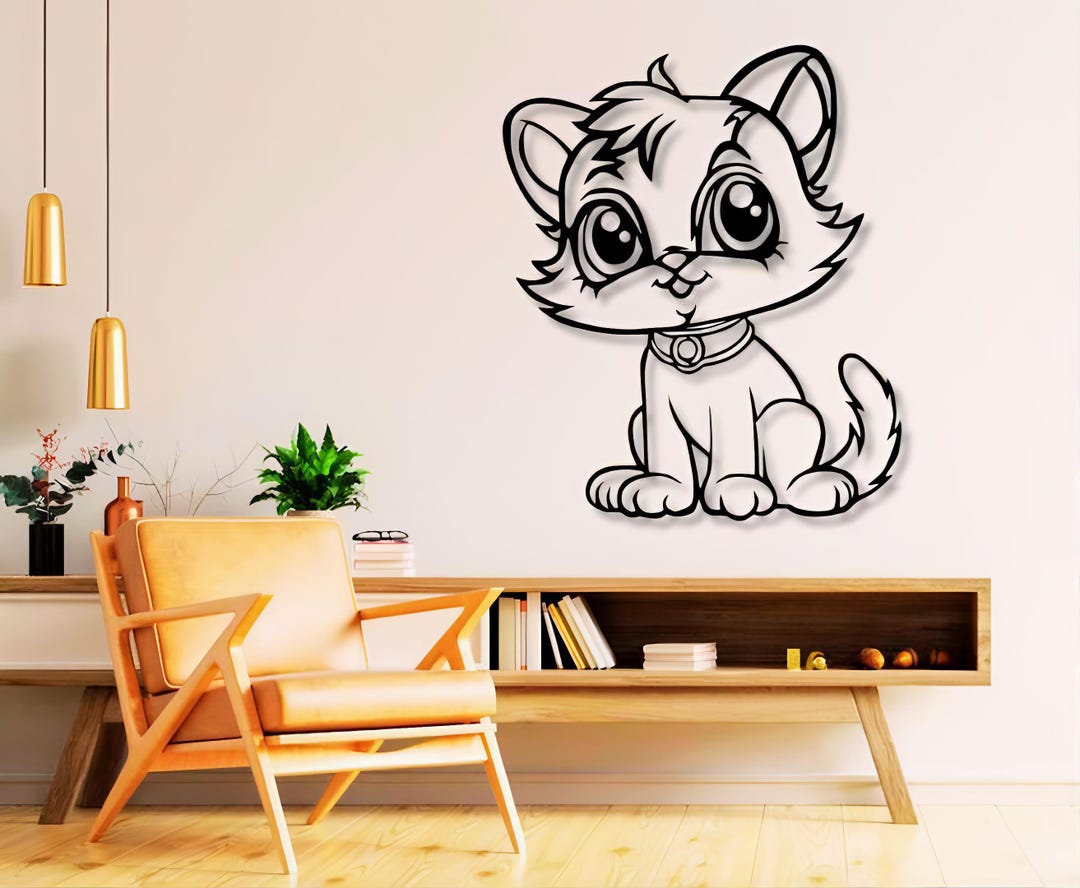 Kitten Dxf Svg Png Files , Cat , Cats , Kitt , Wall Art , Cut File for ...