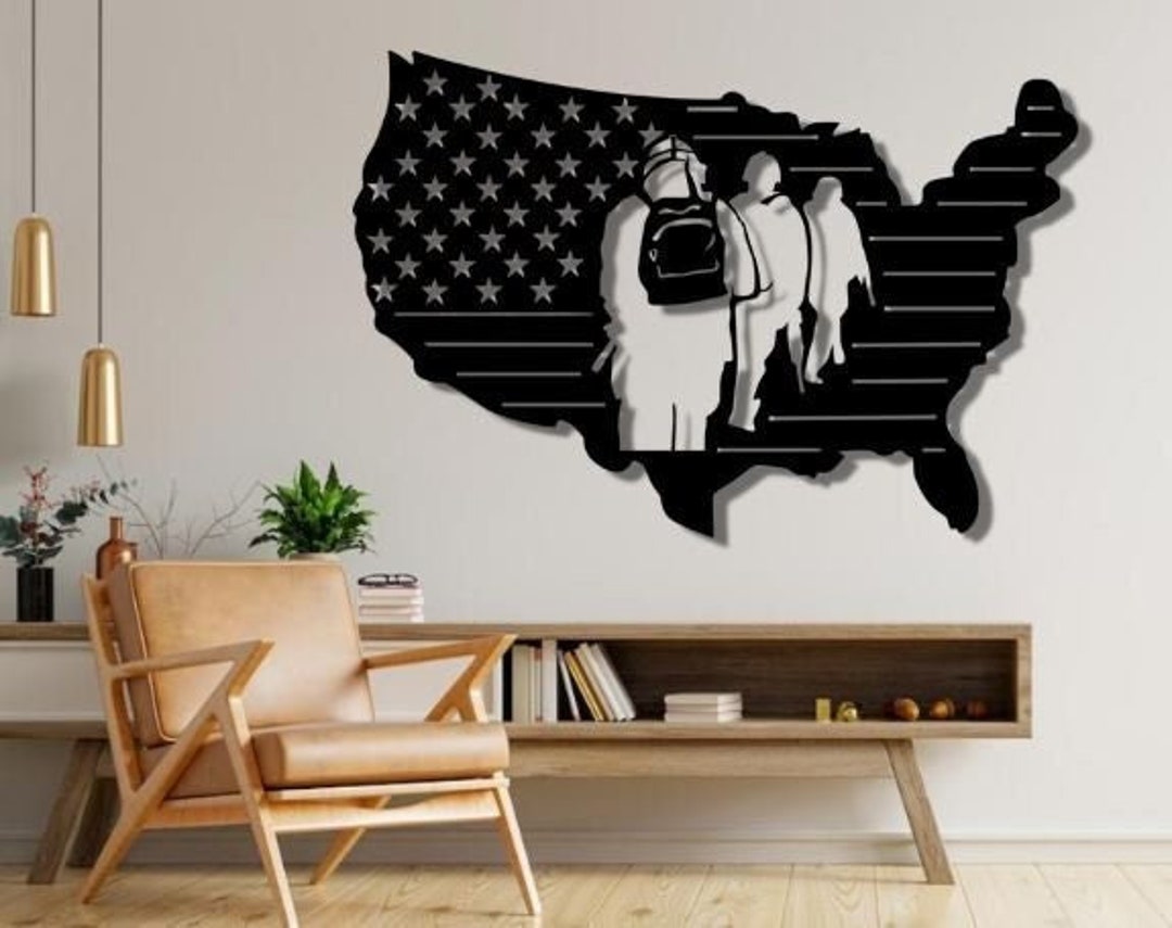 American Flag Dxf Svg Png Files Veteran 4th July Independence Day , US ...