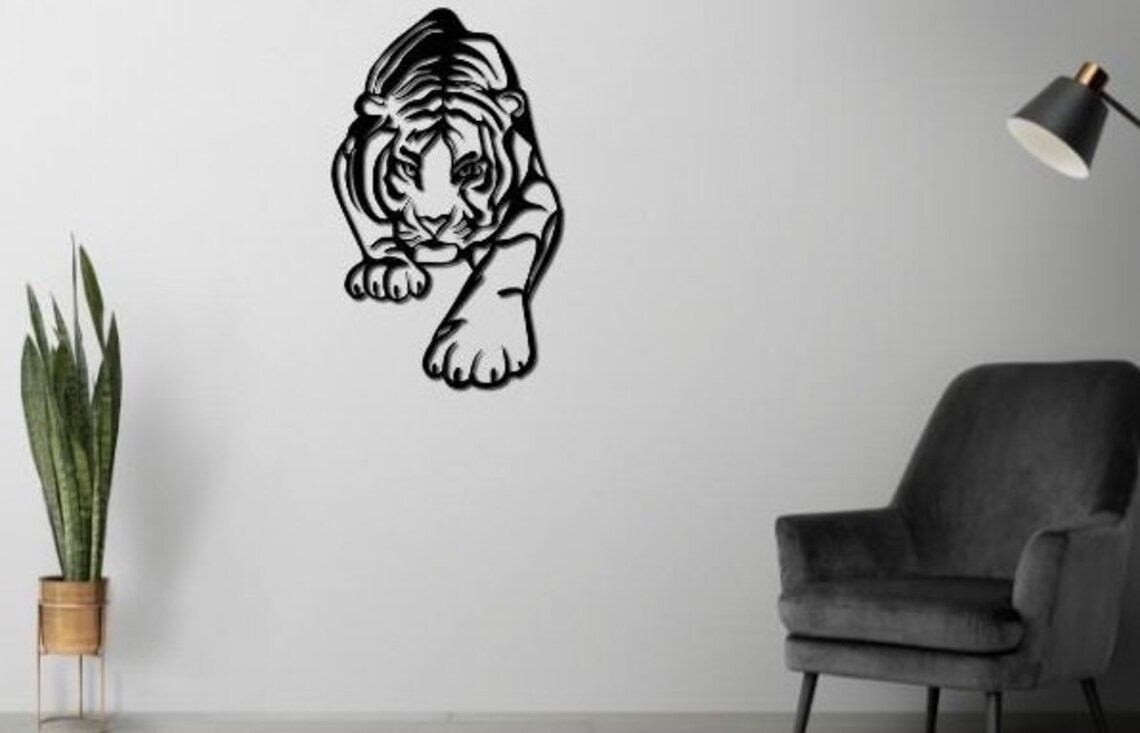 Tiger Dxf Svg Png Files Tiger Wall Sign Laser Cut - Etsy