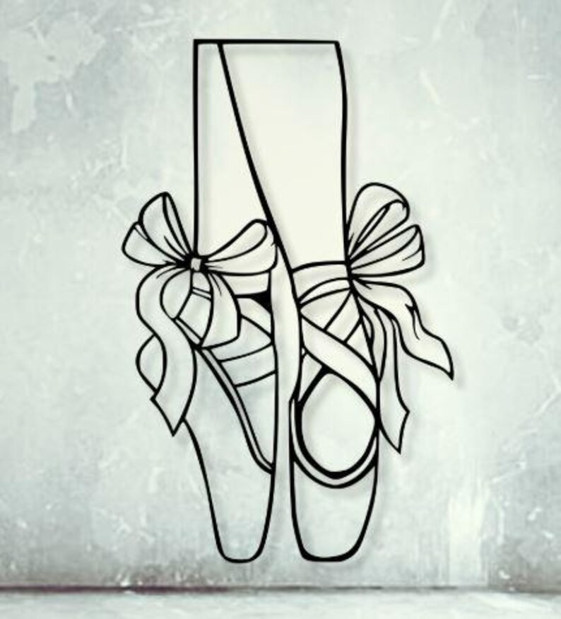 Ballerina Dxf Svg Png Files Ballet Slipper Wall Art Cut Vector for Cnc ...