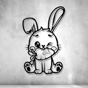 Rabbit Dxf Svg Png Files Easter Rabbit Carrot Wall Art Cut File for Cnc ...
