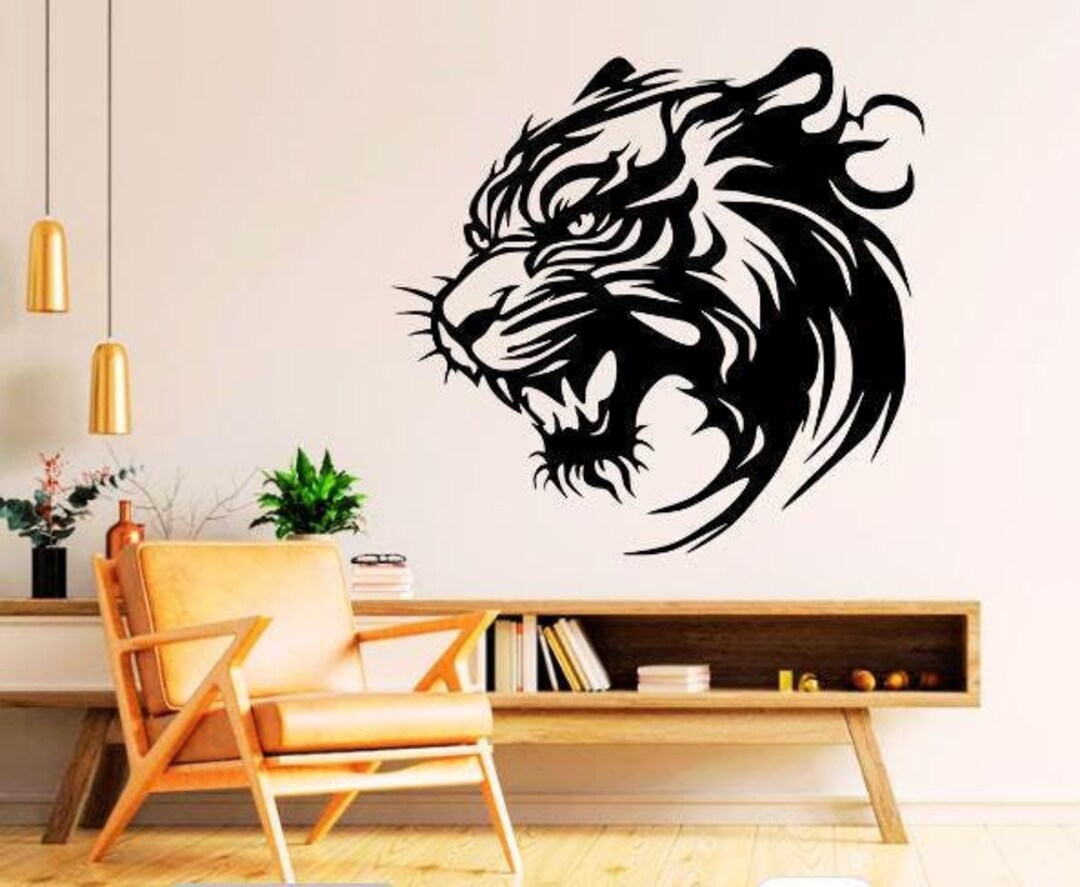 Roaring Tiger Dxf Svg Png Files Roar Wall Art Cut File for Cnc Plasma ...