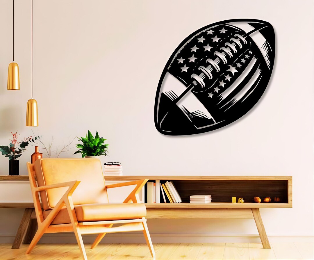 American Football Dxf Svg Png Files Rugby Ball Wall Art Cut for Cnc ...