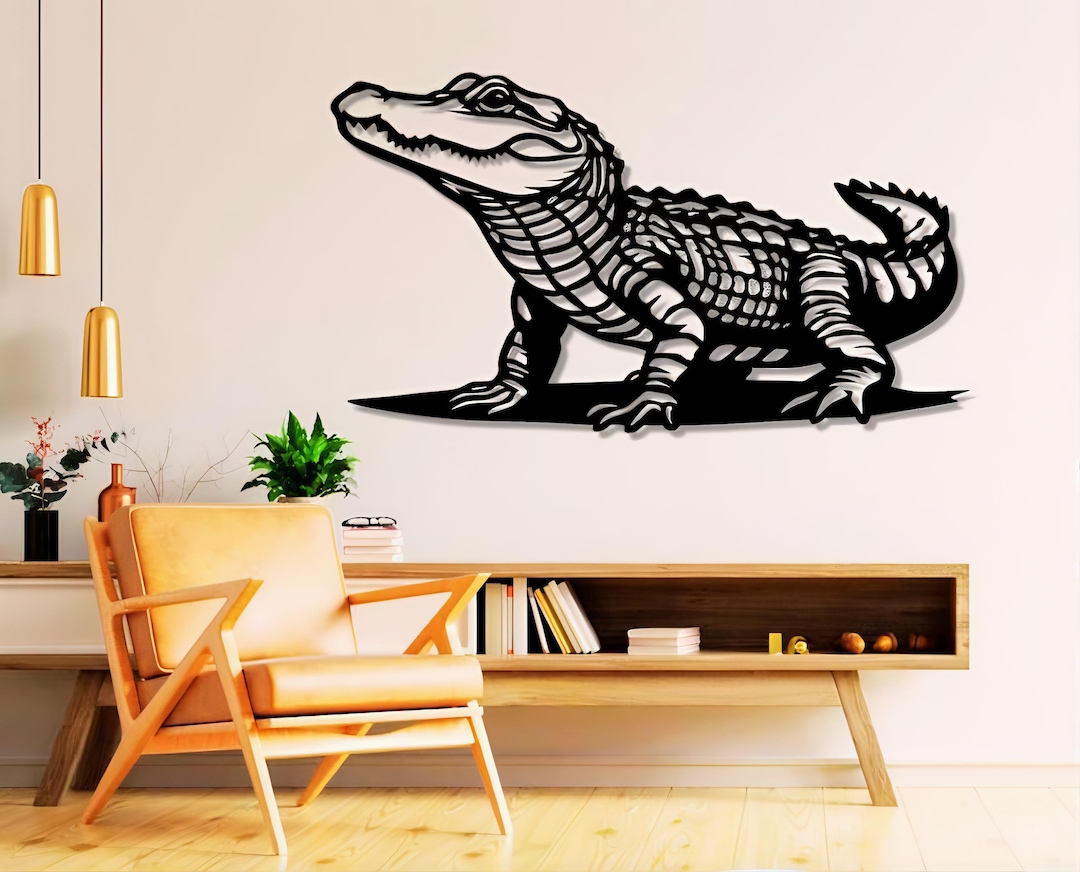 Alligator Dxf Svg Png Files Crocodile Wall Art Cut File for Cnc Plasma ...