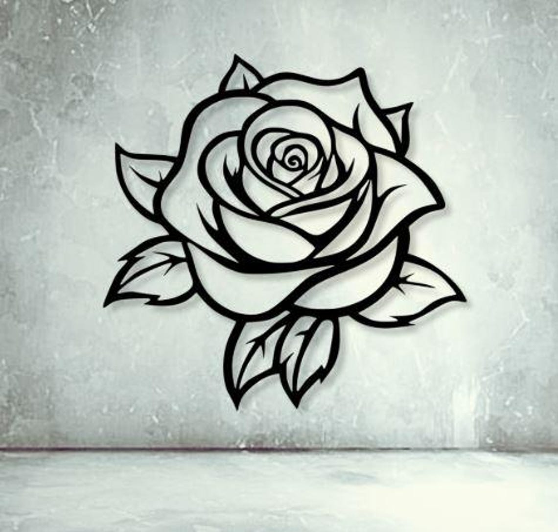 Rose Dxf Svg Png Files Rose Vector Art Cut File for Cnc Plasma Laser ...