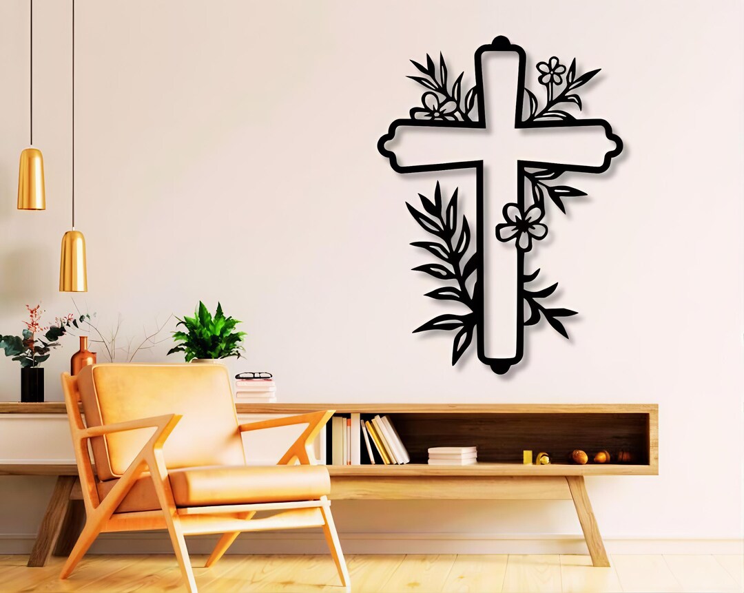 Cruz con flores (archivos DXF, SVG, PNG) - Etsy España