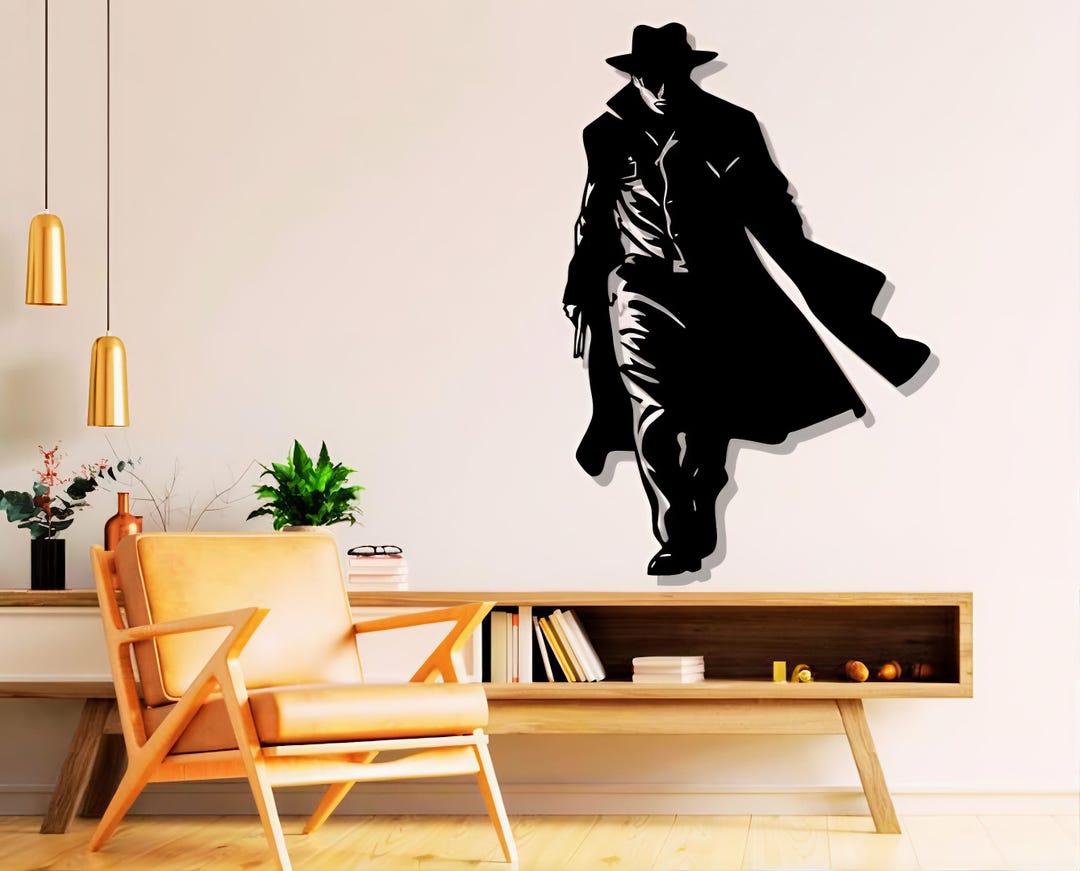 Mysterious Man Dxf Svg Png Files Danger Mafia Man Vintage Plasma Cut ...