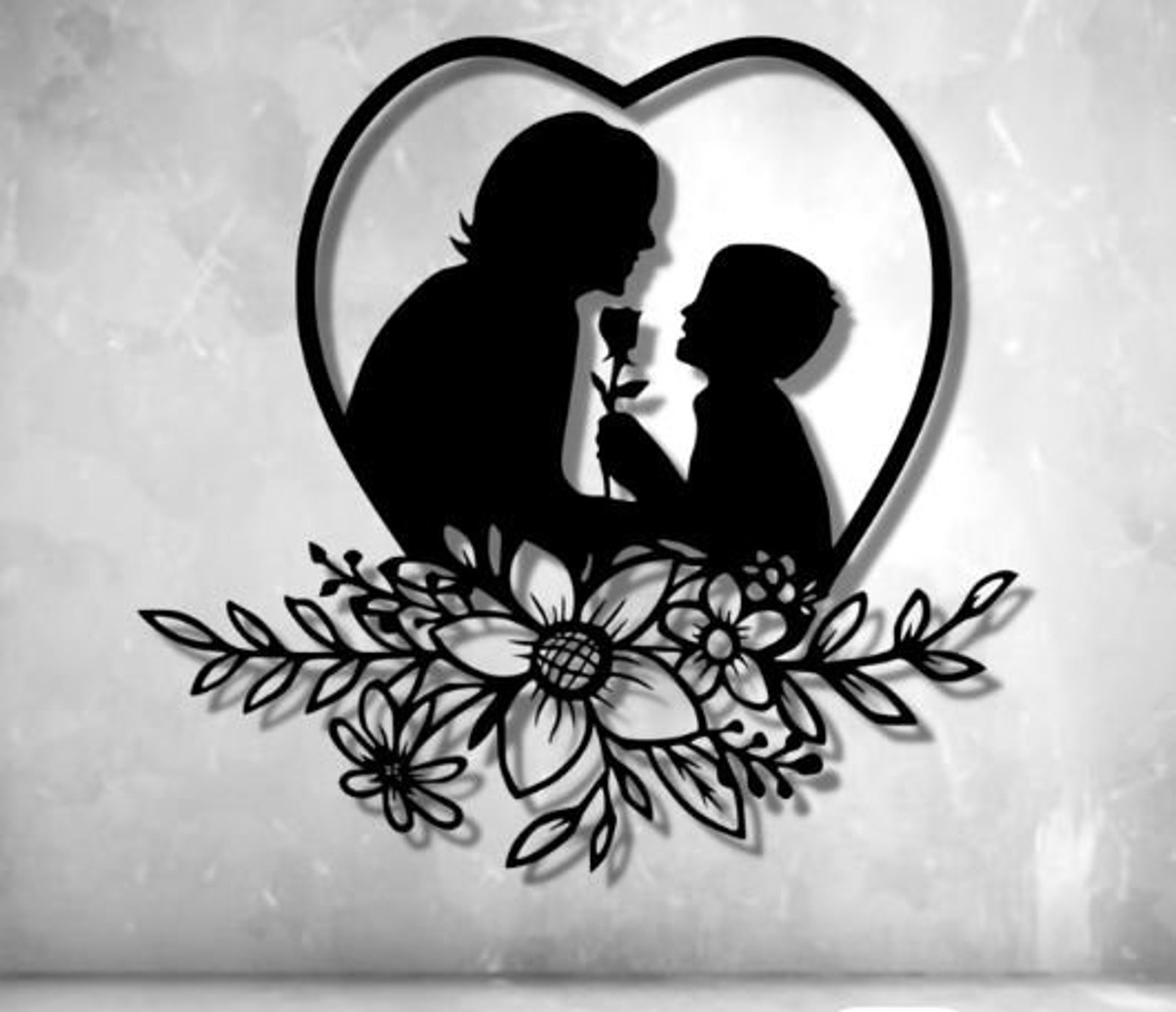 Mom and Child Dxf Svg Png Files , Heart , Flower , Gift , Son , Mother ...