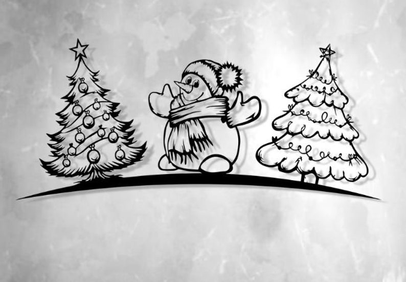 Christmas Tree Snowman Svg Dxf Files, CNC Plasma Laser Cut Files (svg ...