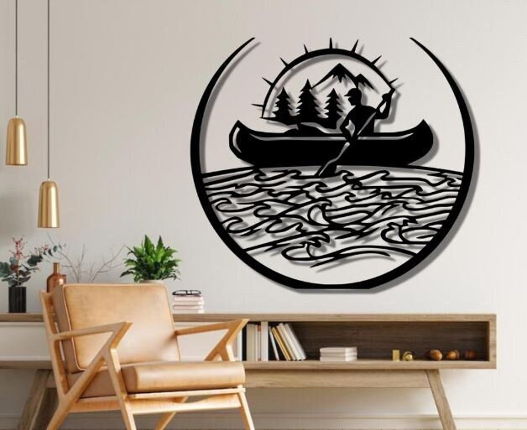 Boatman Dxf Svg Png Files Sea Lake Wave Waves Sun Mountain Scene , Cut ...