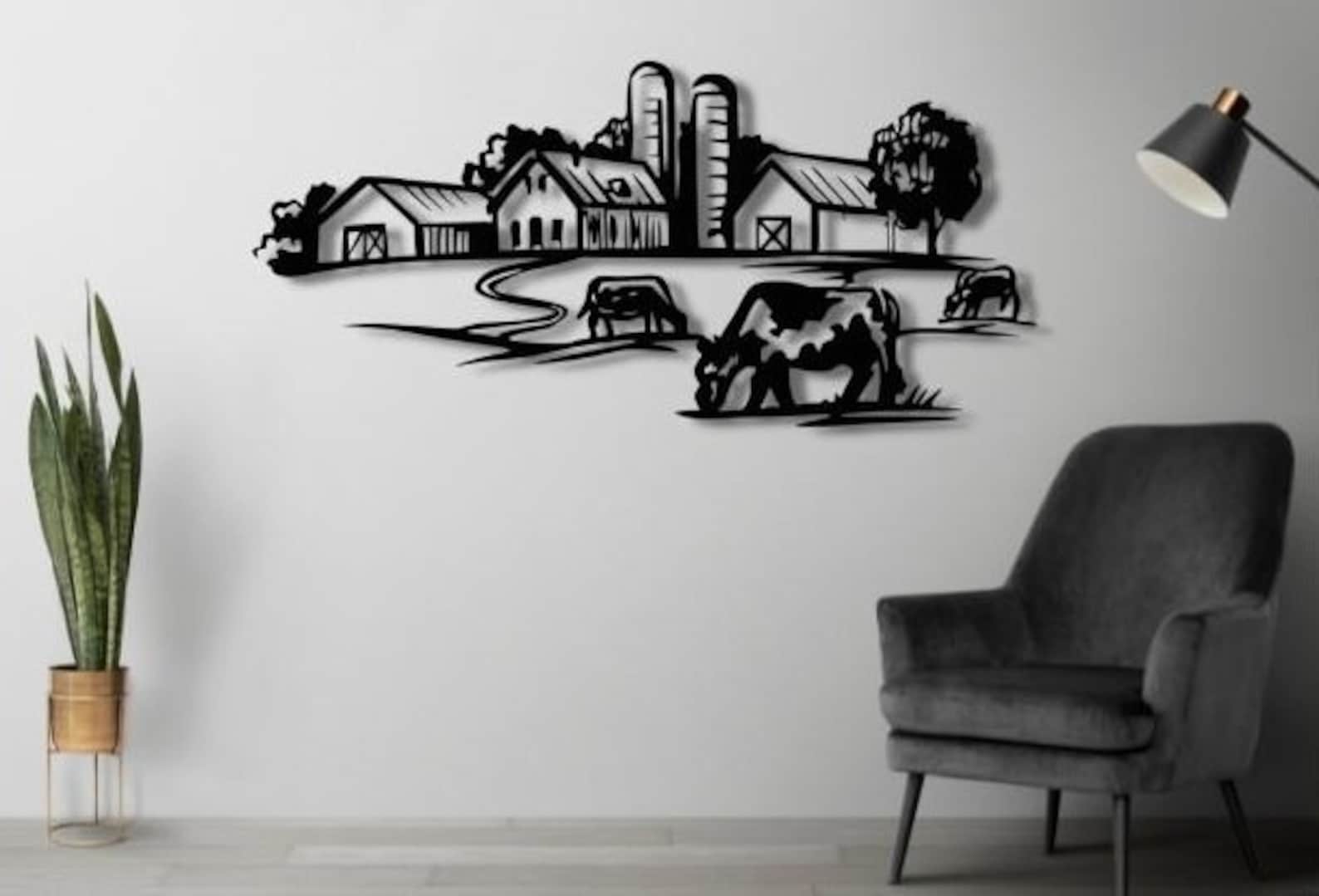 Farm Dxf Svg Png Files Farm Laser Cut Wall Art - Etsy