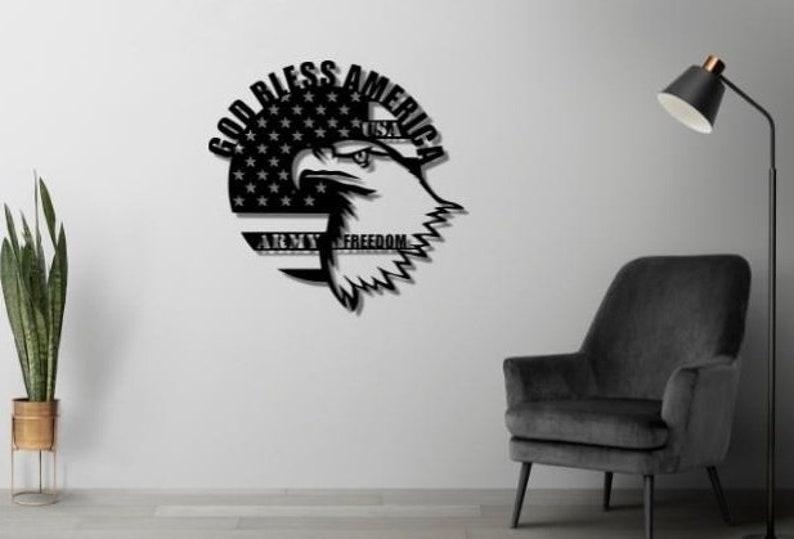 God Bless America Dxf Svg Png Files American Eagle - Etsy
