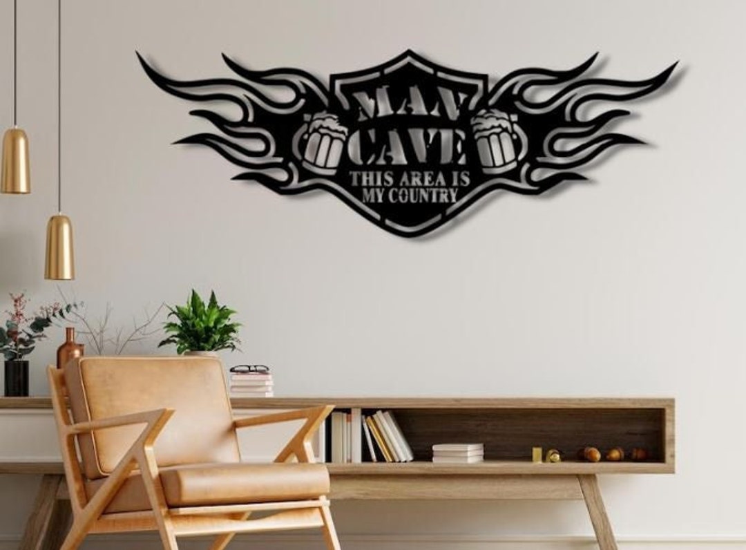 Man Cave Dxf , Svg , Png , Files , Man , Cave , Sign , Wall , Art , Cut ...