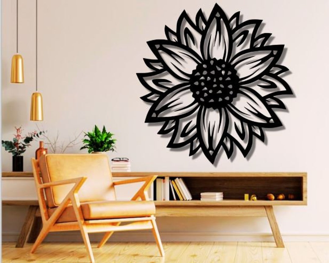 Sunflower Dxf Svg Png Files , Sunflower , Flower , Flowers , Wall , Art ...