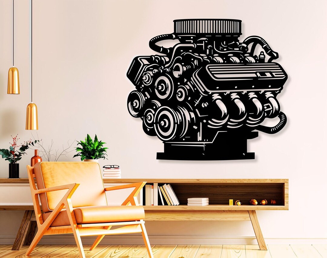 Car Engine Dxf Svg Png Files Motor Vector Cut File for Cnc Plasma Laser ...
