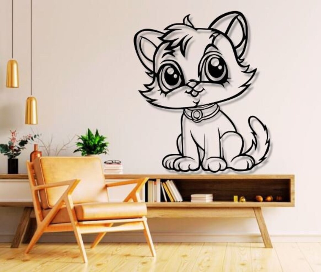 Kitten Dxf Svg Png Files , Cat , Cats , Kitt , Wall Art , Cut File for ...
